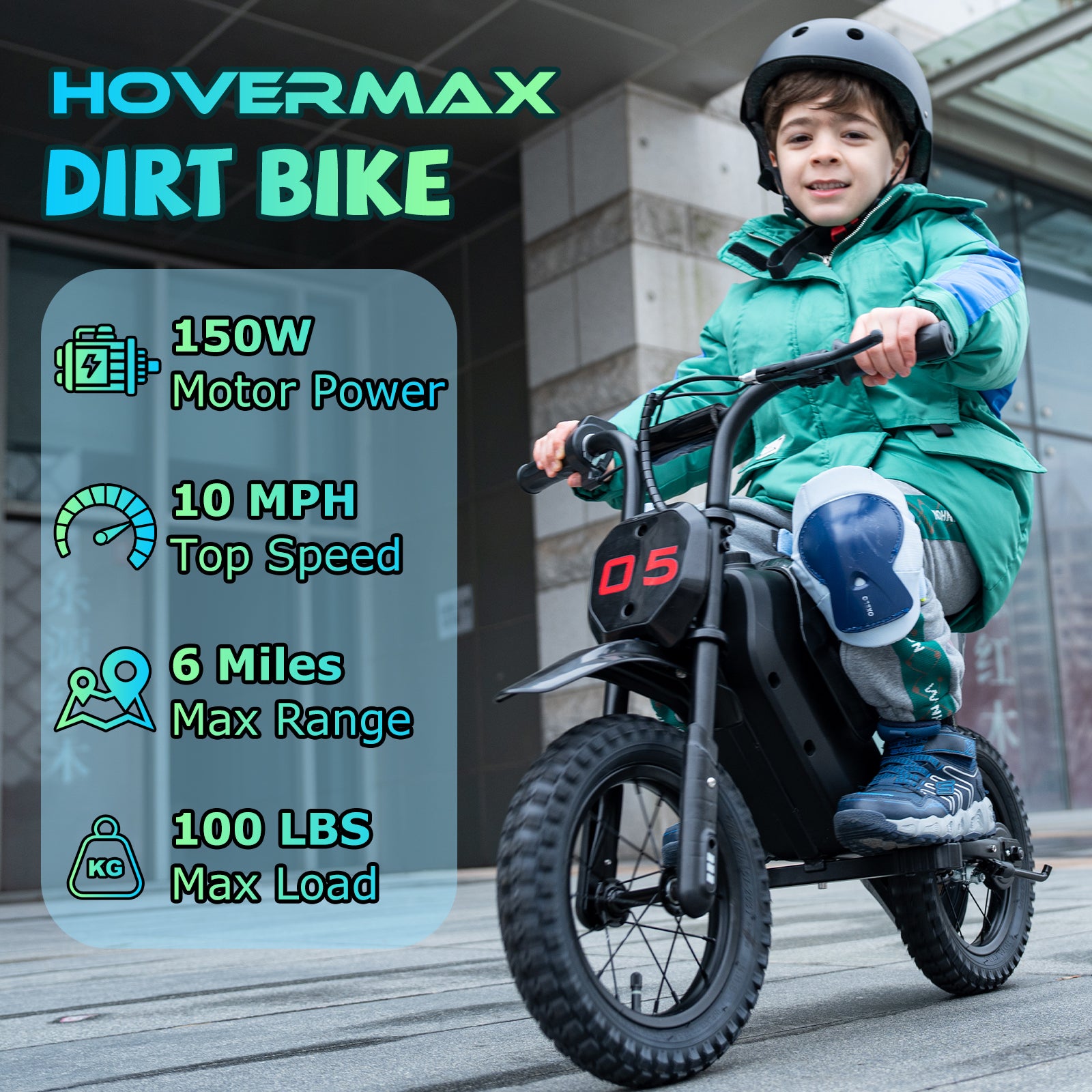 HOVERMAX H13M Electric Dirt Bike For Kids, 150W Electric Motorcycle 10 ...